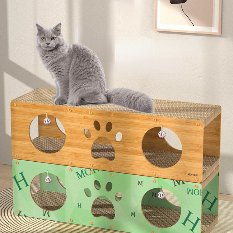 100*30*30cm Cat Scratching Board Cat Tunnel Corrugated Paper Durable ...