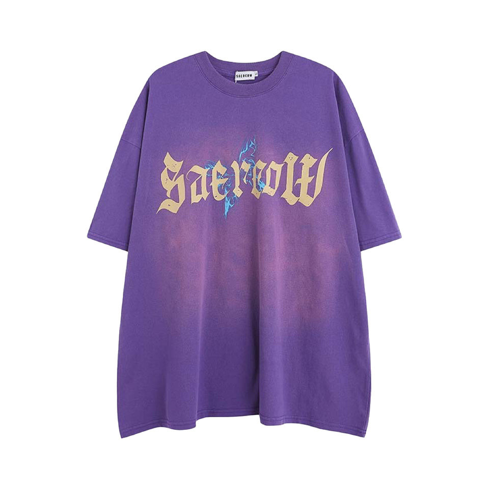 Gothic Retro Washed Oversized T-Shirt | Shopee Malaysia