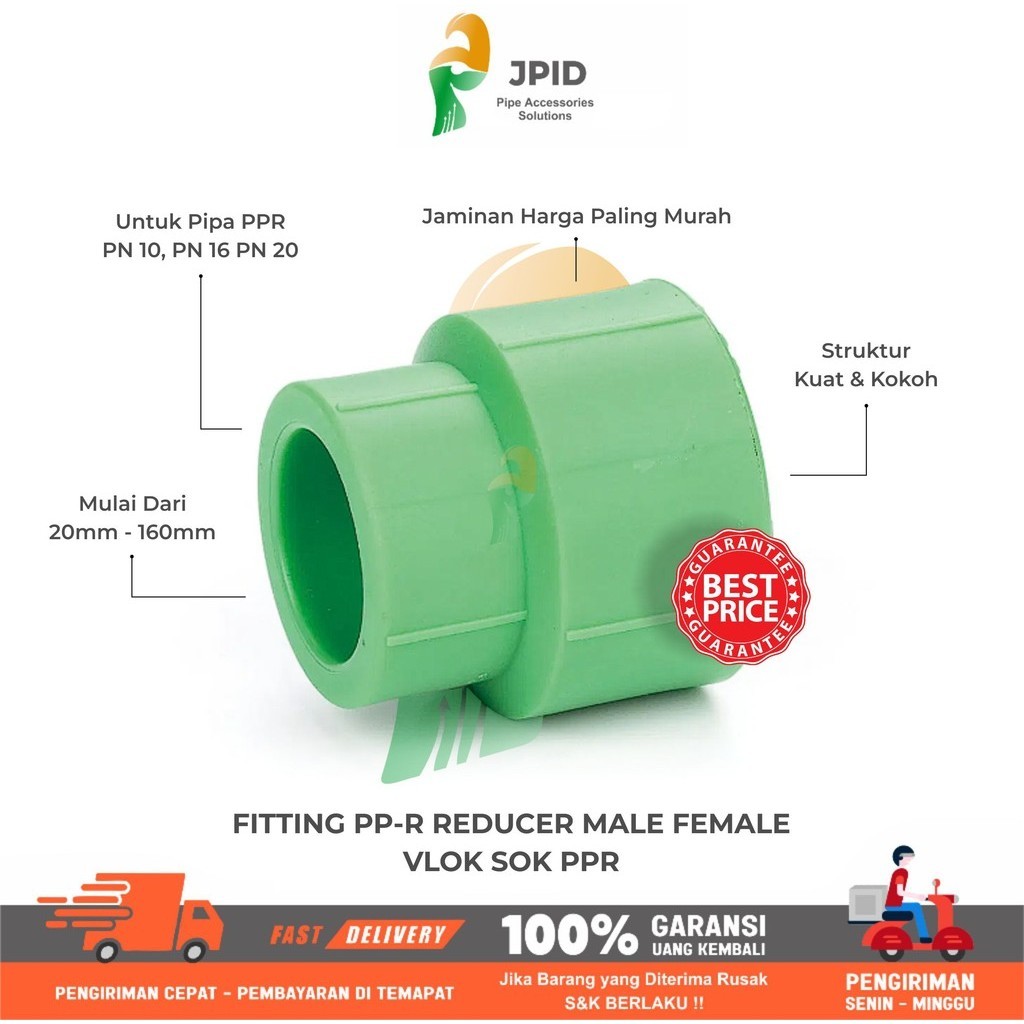 PPR Female Reducer 25mm x 20mm | Vlok Sok 3/4" x 1" Inch | Shopee Malaysia