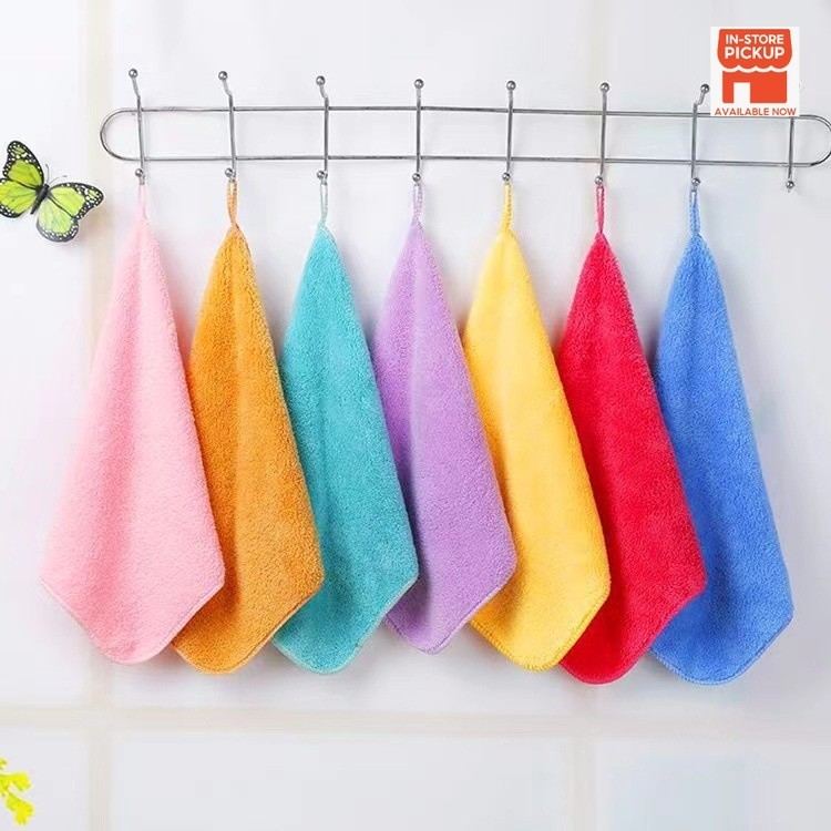 25cm x 25cm Cotton Kitchen Towel Hanger Dish Cloth 擦手巾挂式厨房洗手间擦手小方巾Kain ...