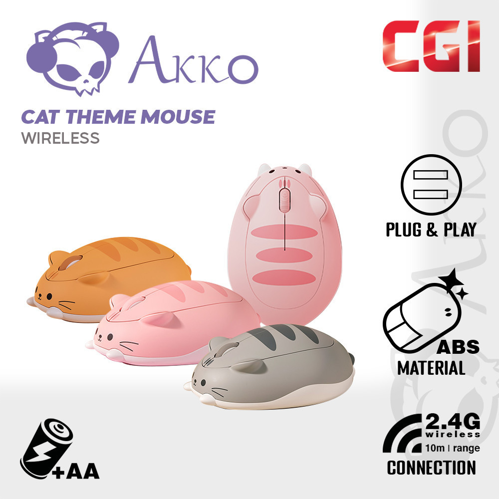 Akko Cat Theme Plug N Play 1200 DPI Wireless Mouse | Shopee Malaysia