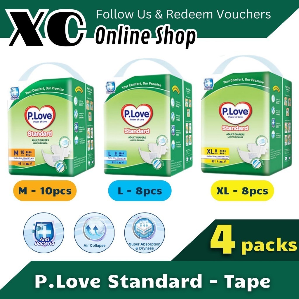 P.Love Plove Adult Diapers Adult Diaper Tape 成人尿片/老人尿片 M10/L8/XL8 - 4 ...