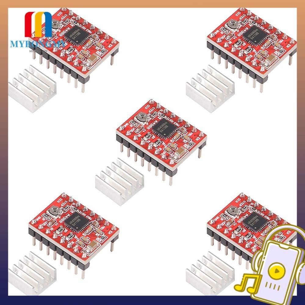 MYRONGMY 5pcs Printer Interface with Heat Sink, A4988 Red Stepstick ...