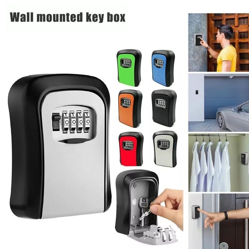 4 Digit Code Combination Wall Mount Key Safe Box Numbering Weatherproof ...