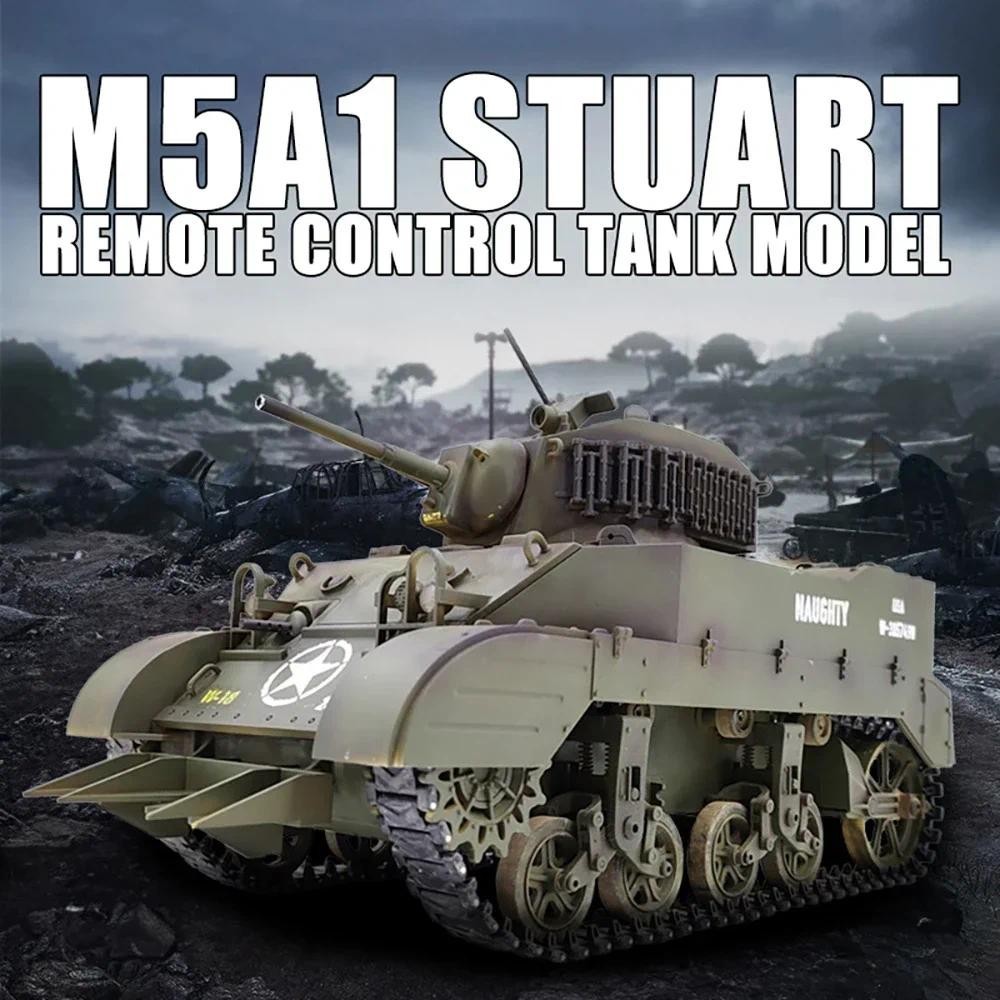 1/16 RC Tank U.S. M5A1 Stuart Light Tank Model 2.4G Military Vehicle Remote Control Crawler ...