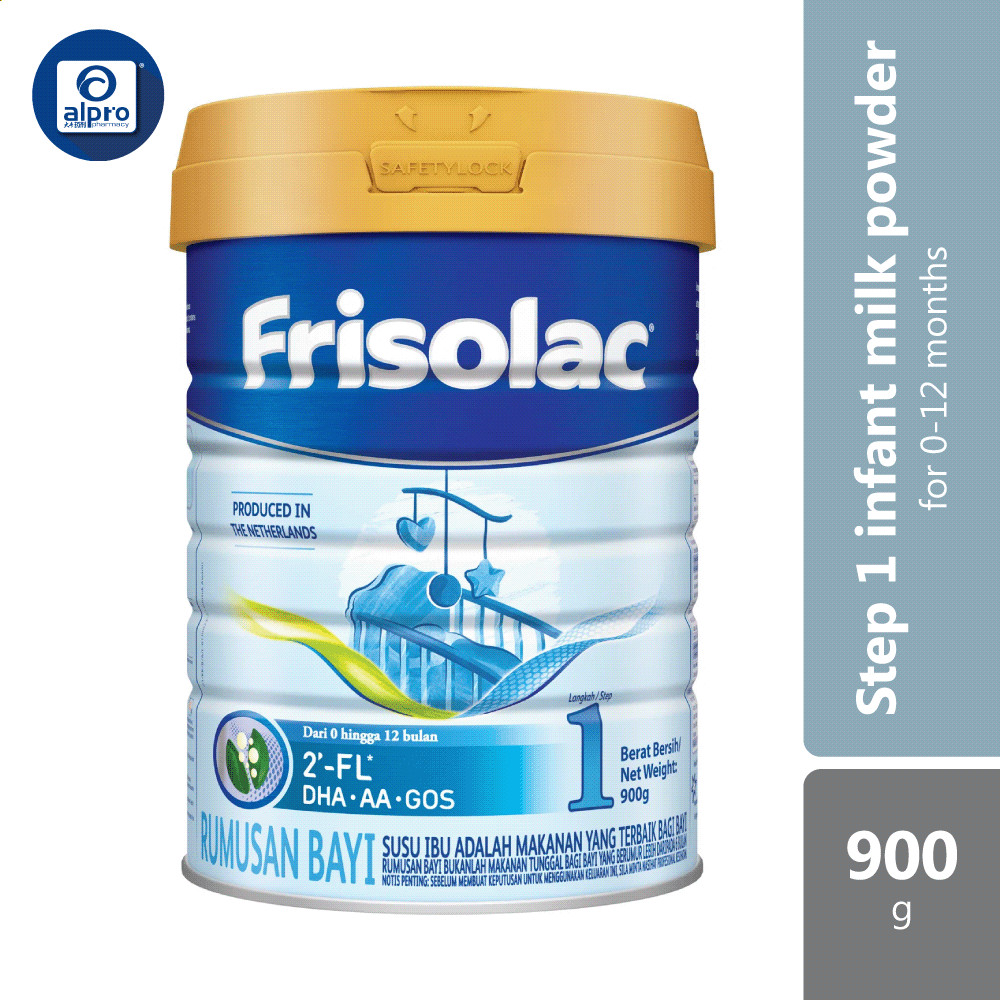 Frisolac GOS & DHA Step 1 Infant Milk Powder Formula 900g | For Infants ...