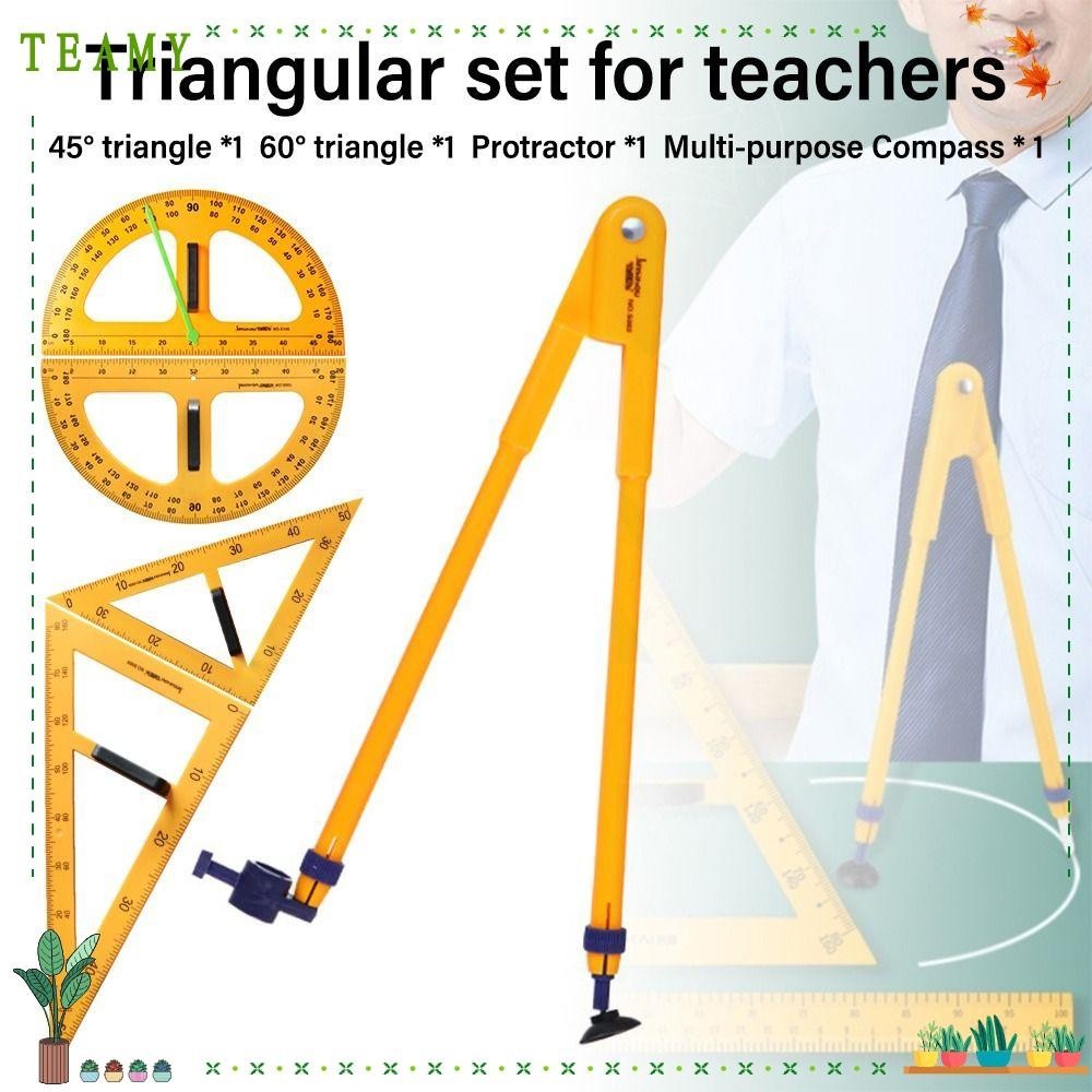 TEAMY Triangular Ruler, Math Geometry Large Angle Protractor, Practical ...