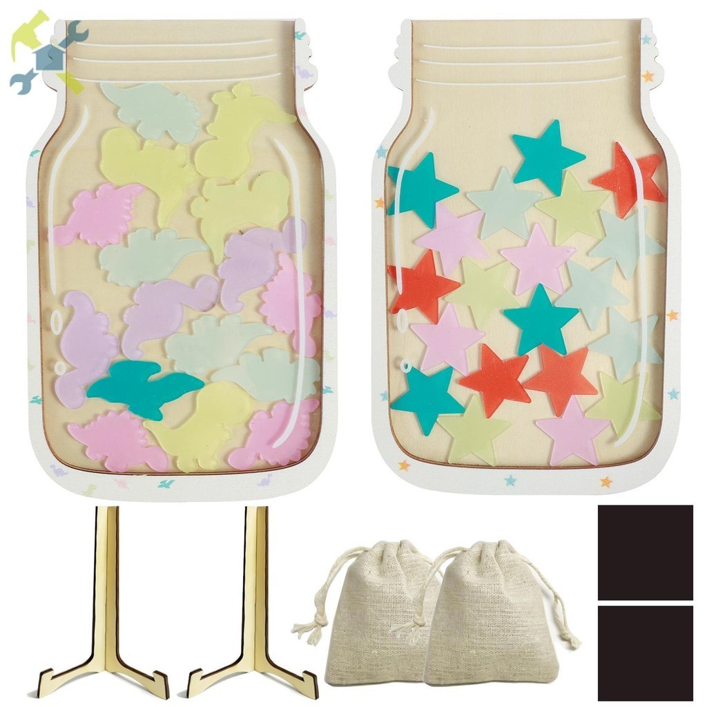 2 Pcs Reward Jars for Kids Wood Personalized Dinosaurs and Stars Jar ...