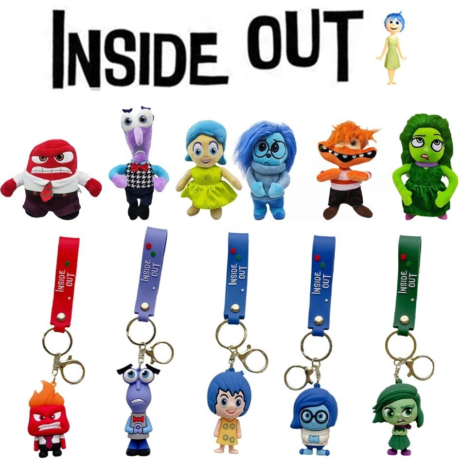 Inside Out 2 Keychain Cartoon Characters Bing Bong Joy Sadness Anger ...