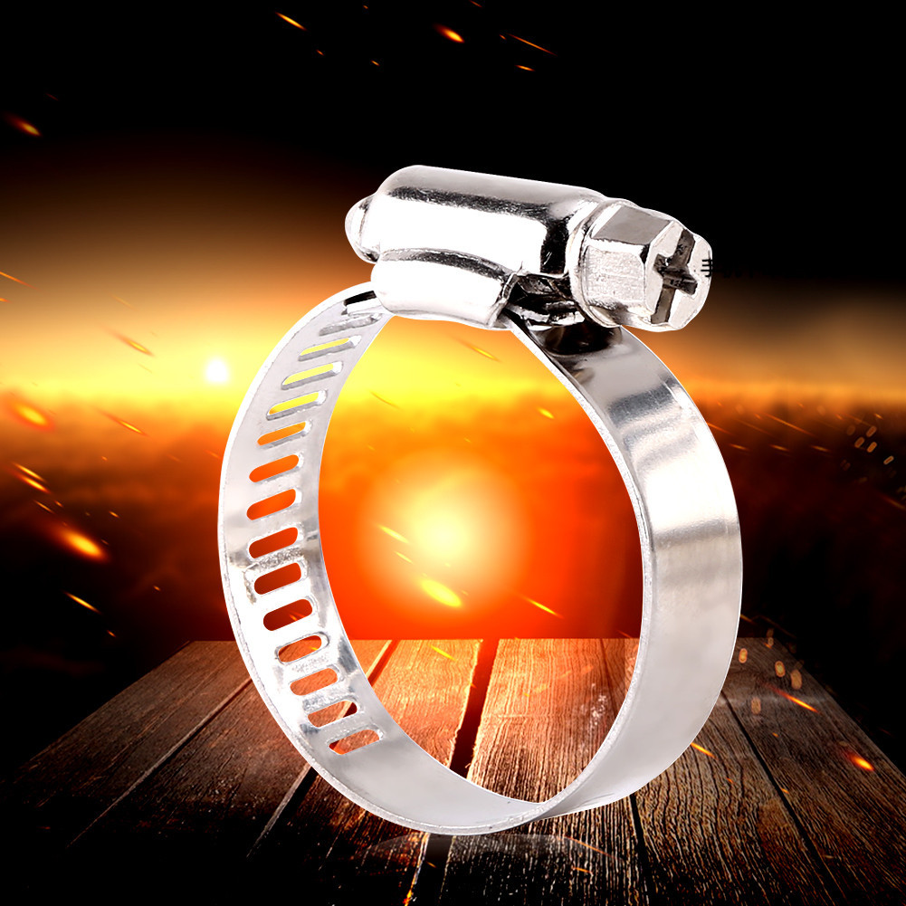 Kaobuy 10pcs Stainless Steel Hose Clamps Adjustable Screw Band Pipe ...