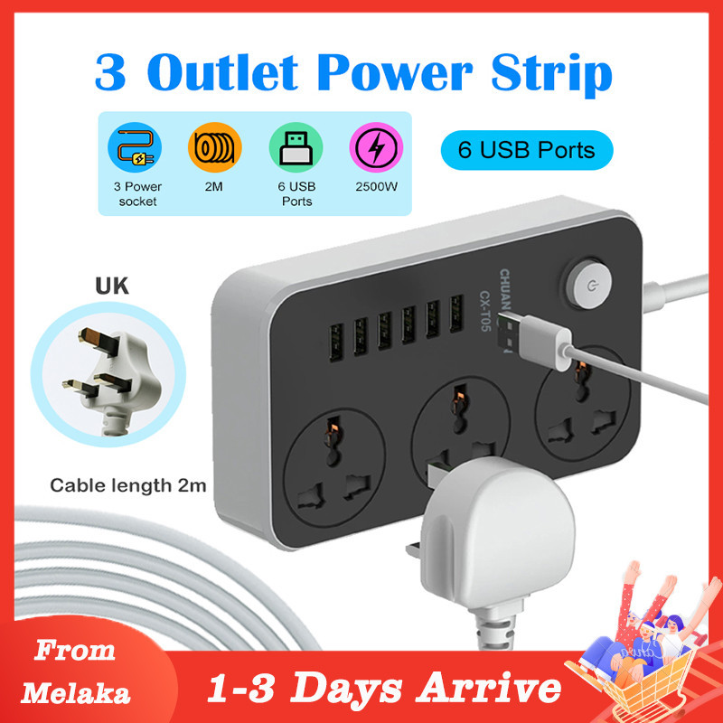 Power Socket Power Strip UK Plug Socket 2500W Fast Charging Power ...