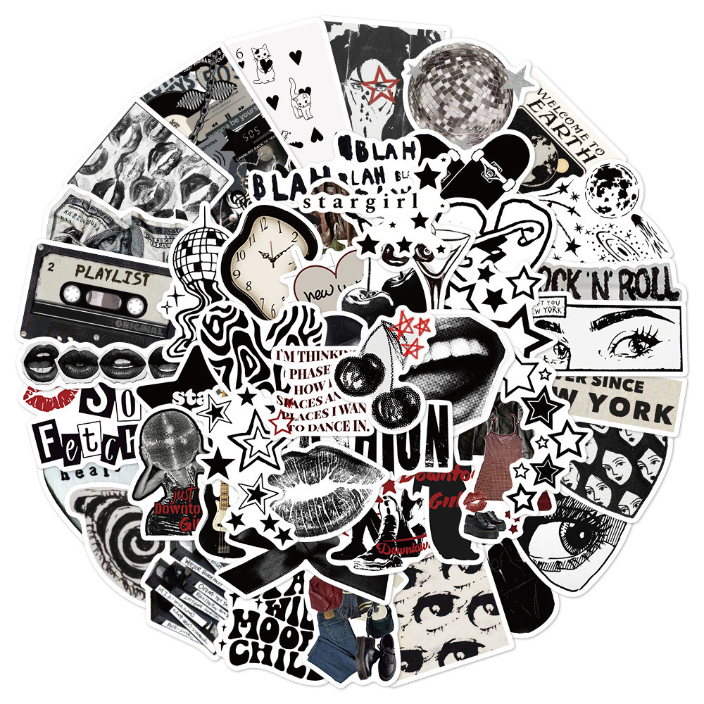 Millennial Cyber Sticker Pack 50pcs - Neon Graffiti Labels for Guitars ...