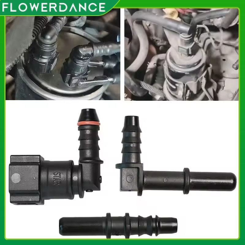 Car Fuel Line Coupler Hose Quick Connect Universal Elbow Nylon Oil Line ...