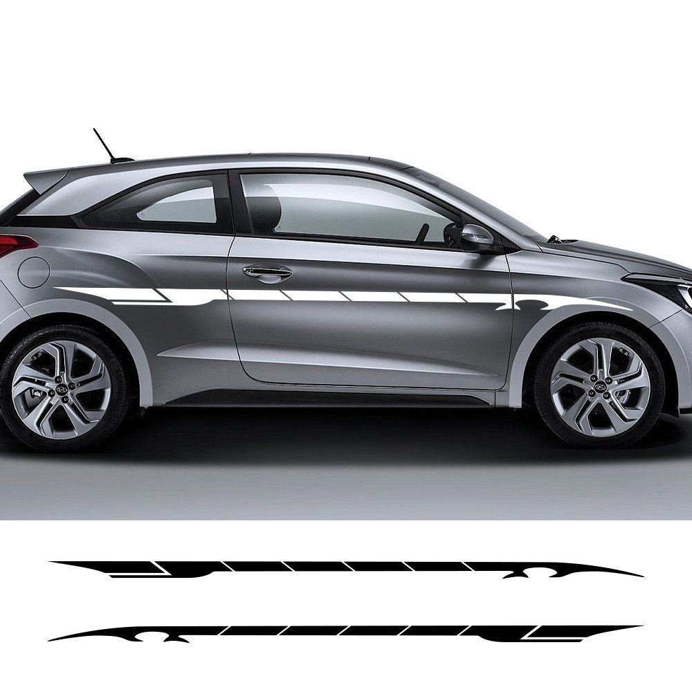 Car Sticker Appearance Striped Side Door Skirt Stripes Decal For ...