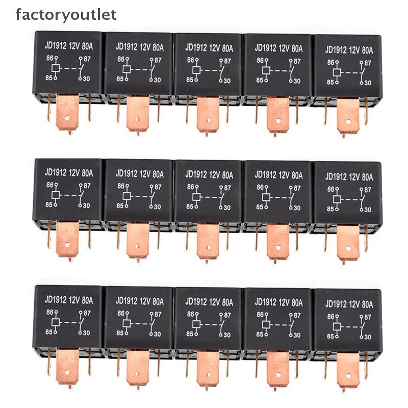 FCMY Waterproof Heavy Duty Relay 4Pin DC 24V 12V 80A JD1912 Automotive ...