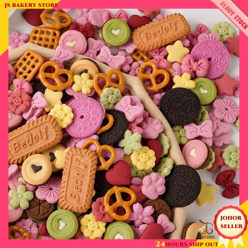 【JS Bakery Store】50g Colourful Cookies Biscuit Cake Decoration 50g创意饼干 ...