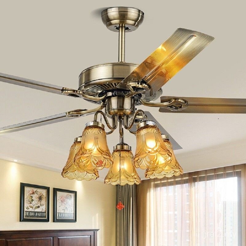 Fan with Fan Chandelier Restaurant Ceiling Fan Lamp Modern Simple ...