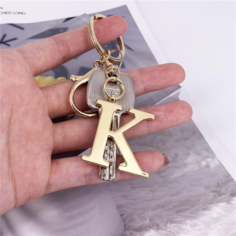 Golden Letter A-Z Keychain for Women Bag Charms Metal Alphabet Initial ...