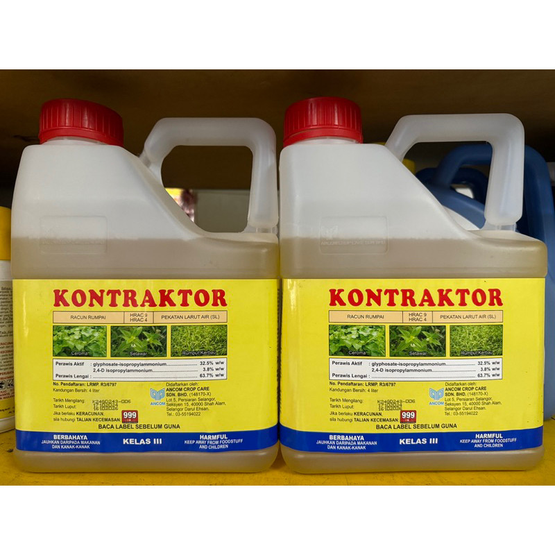 [ORIGINAL] 4L KONTRAKTOR ANCOM RACUN RUMPUT / EVO / LALANG / HERBICIDE ...