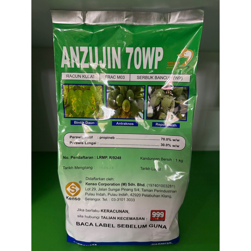 [ORIGINAL] 1kg Anzujin 70WP Kenso Pengawalan Kulat Bintik Daun Reput ...