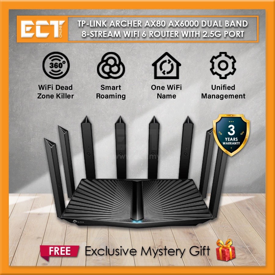 TP-Link Archer AX80 AX6000 Dual Band 8-Stream Wifi 6 Router With 2.5G Port | Shopee Malaysia