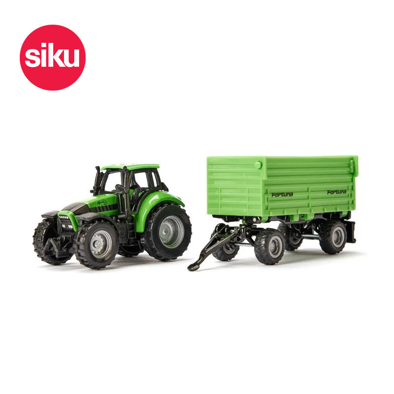 Siku 1606 Deutz-Fahr With Fortuna 4-Wheel Trailer Die cast Vehicle in ...