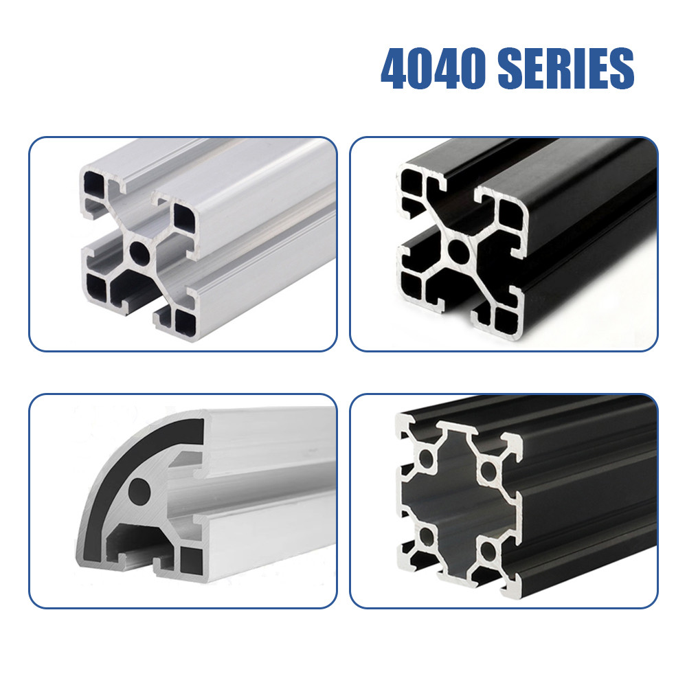 4040 Aluminum Profile Extrusion Anodized Silver/Black European Standard ...