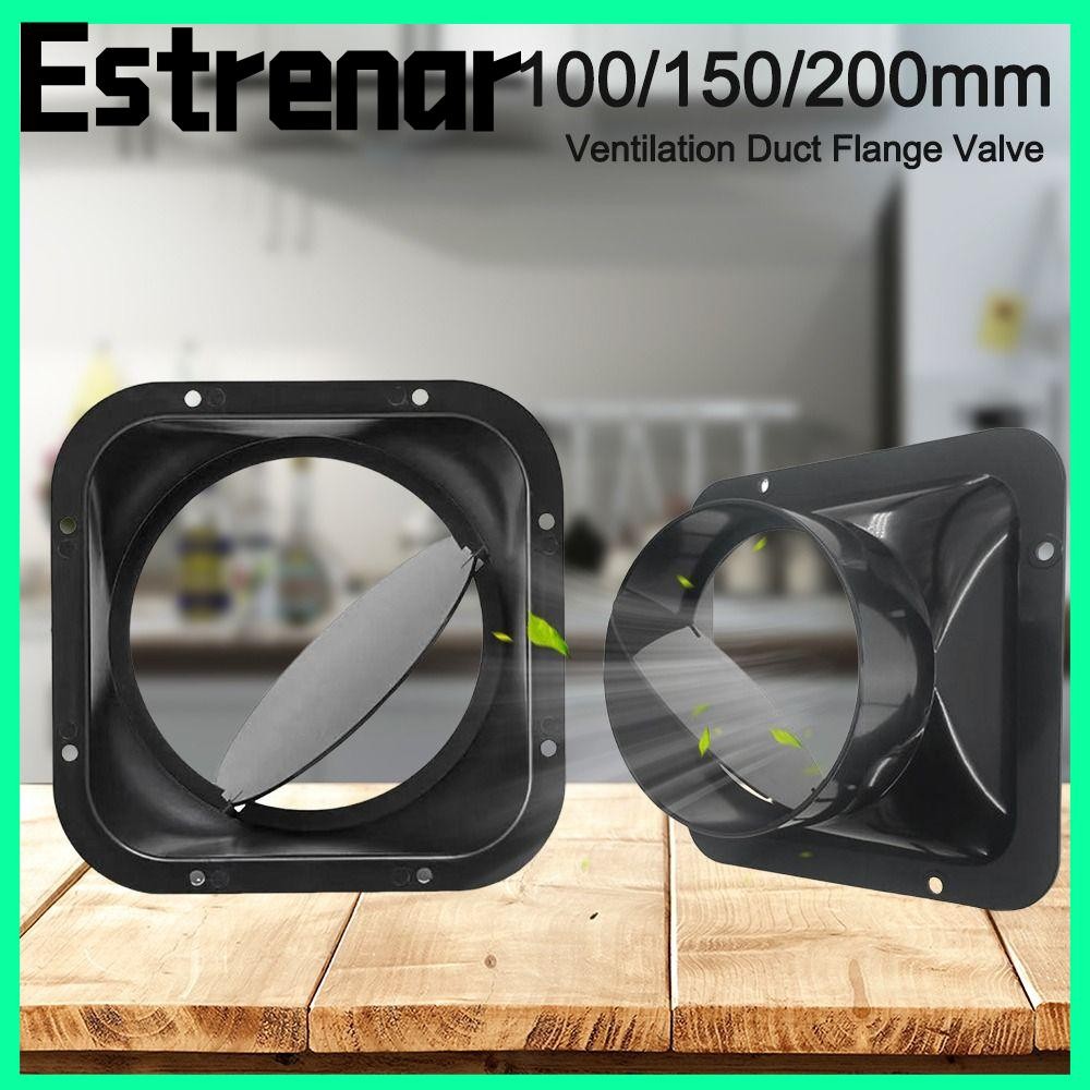 ESTRENAR Ventilation Duct Flange Valve, ABS Black Pipe Check Valve ...