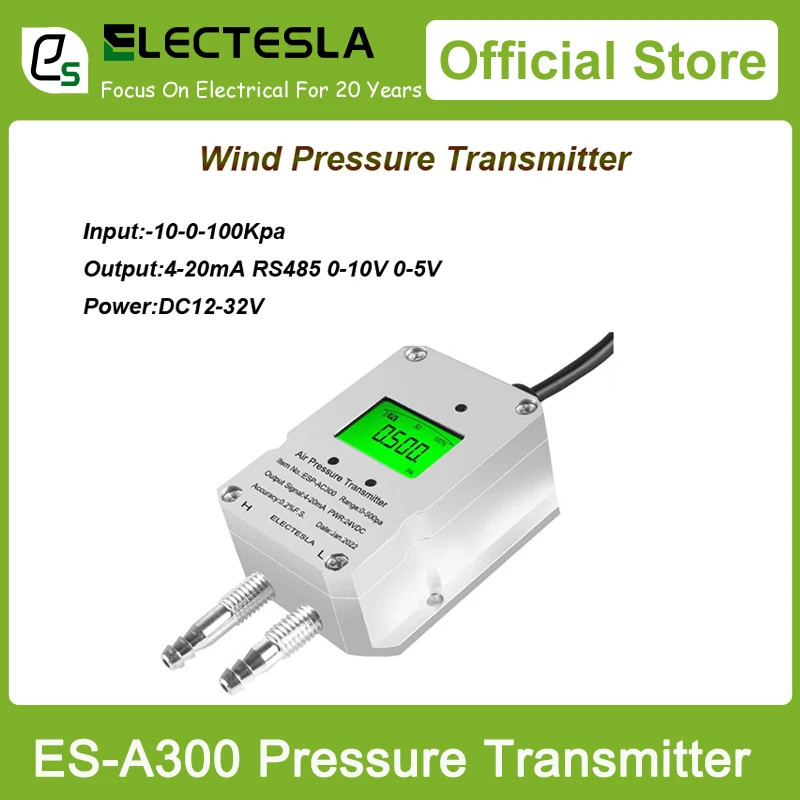 LCD Wind pressure transmitter 4-20MA 0-5/0-10V Differential pressure ...