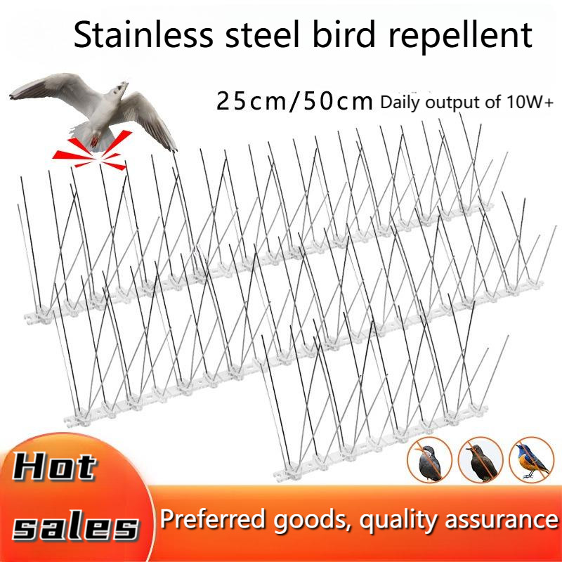Anti-Cat & Bird Spikes, Stainless Steel Spikes + Plastic Base - Balcony ...