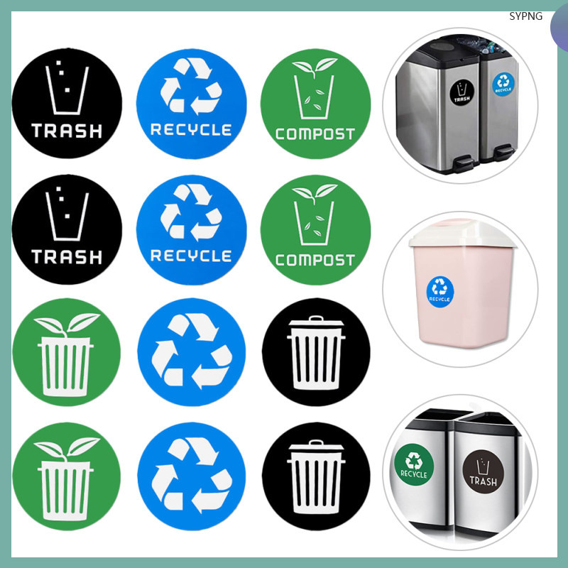 Waterproof Stickers Trash Cans Garbage Sorting Recycling Bin Waste ...