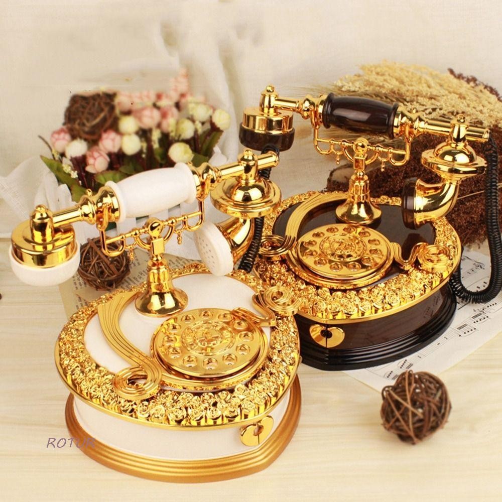 ROTUR Telephone Music Box, Classic Style Light Luxury Dial Telephone ...