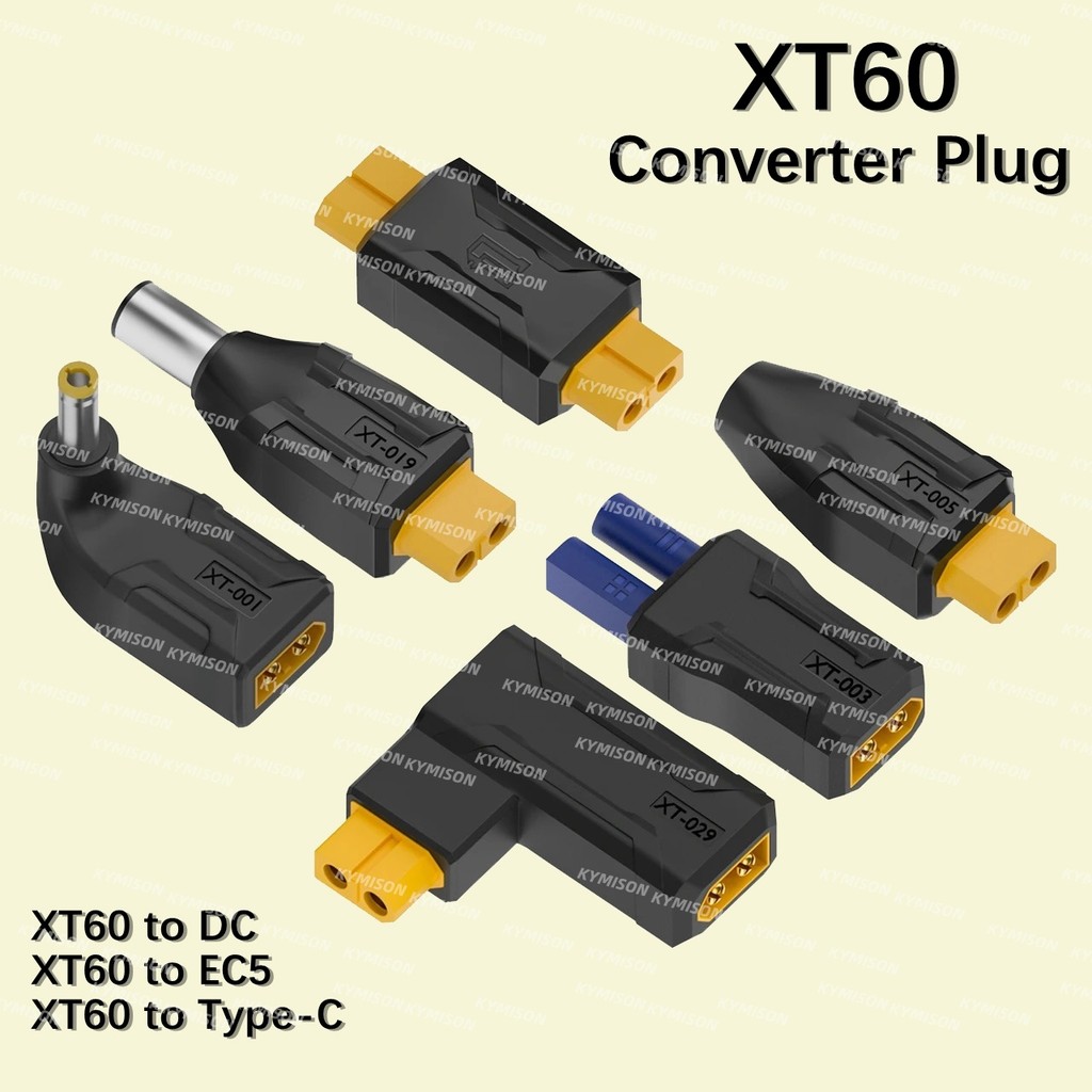 XT60 Male Female to EC5 Female Plug Type-c DC Male Female No Wire Connector Plug Adapter 55*25 ...