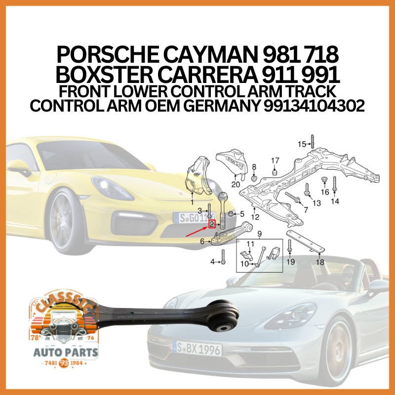 PORSCHE CAYMAN 981 718 BOXSTER CARRERA 911 991 FRONT LOWER CONTROL ARM ...