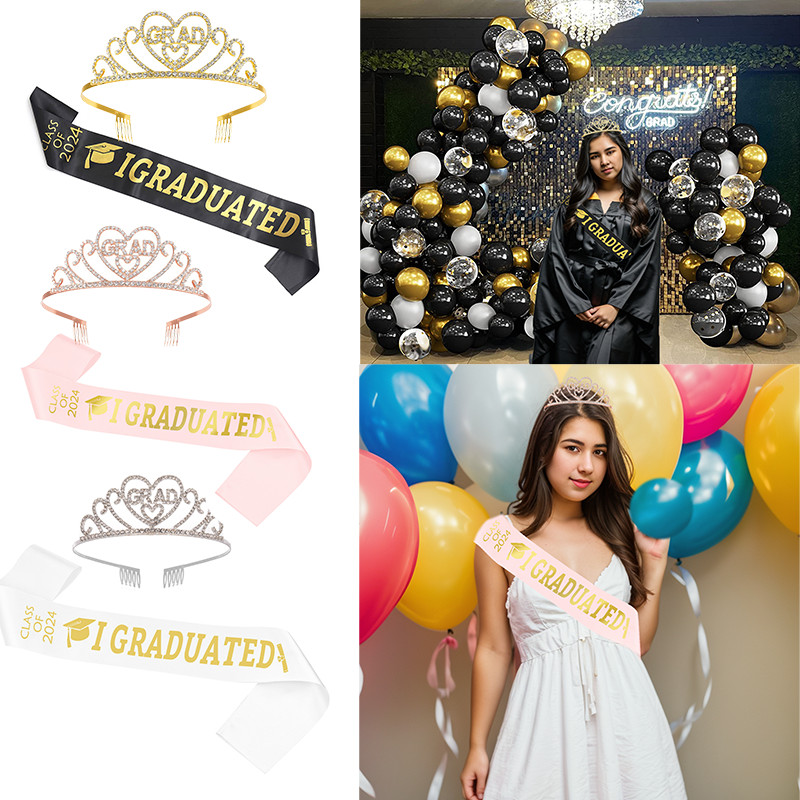 2024 Graduation Sash Graduation Crown Graduation Headband | Shopee Malaysia