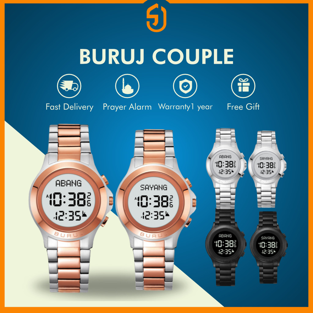 [🕋PROMO HAJI🕋] Buruj Adam Hawa Couple Steel Watches- Qiblat Watch Jam ...