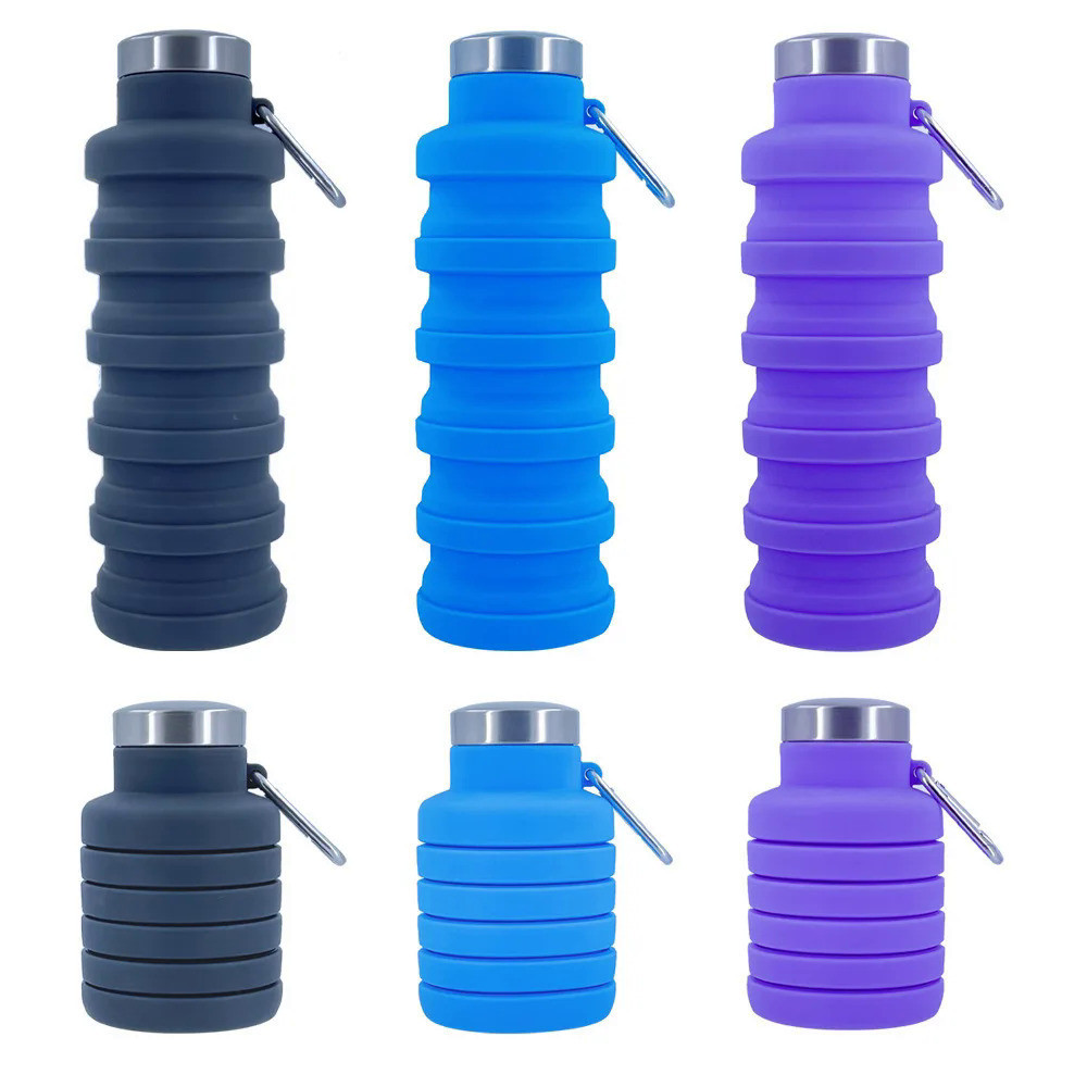 New Portable Silicone Water Bottle Retractable Folding Coffee Bottle ...