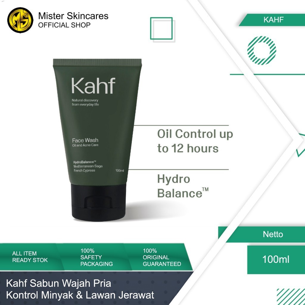 Kahf Face Wash Oil Acne Care 100ml - Oily Facial Cleansing Soap Men's ...