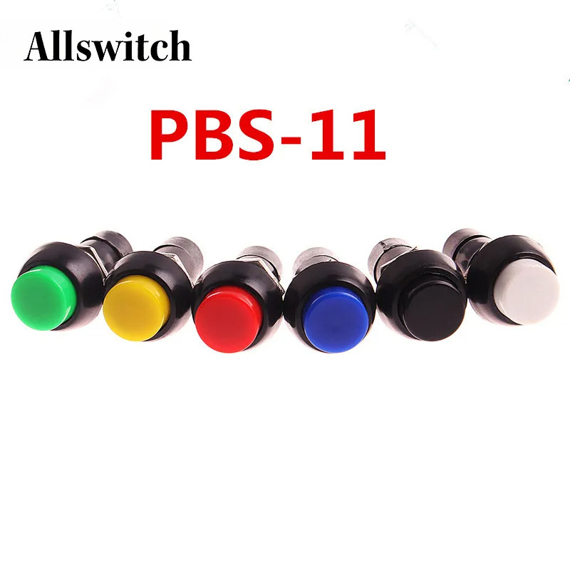 10Pcs Push Button Switch PBS-11A PBS-11B 12mm 3A 250V AC Self-locking Self-Recovery Momentary ...