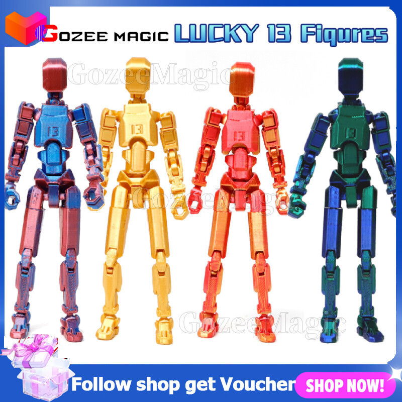 Lucky 13 Action Figure Robot Toys Multi-Jointed Movable DIY 3D Printed ...