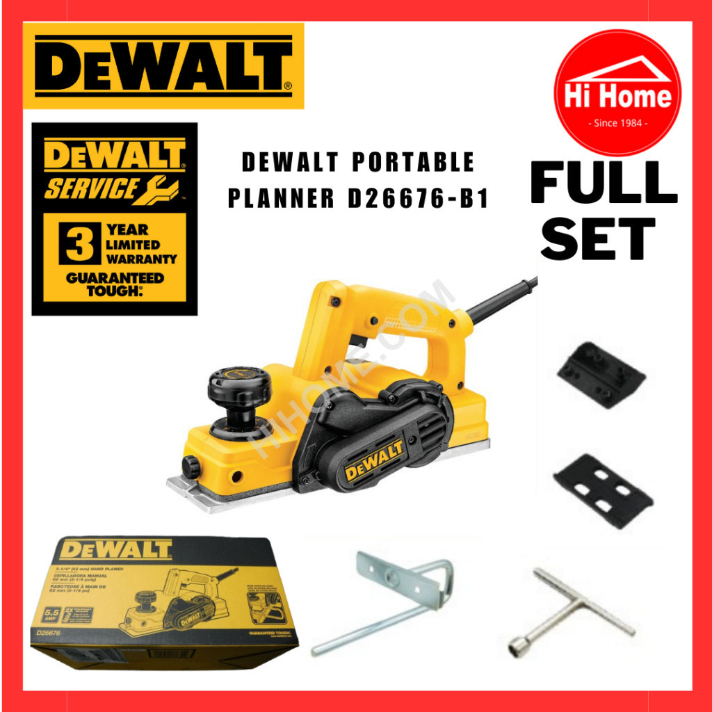 DEWALT 550W ELECTRIC Wood Power Planer Machine Planer Tool Ketam Kayu ...