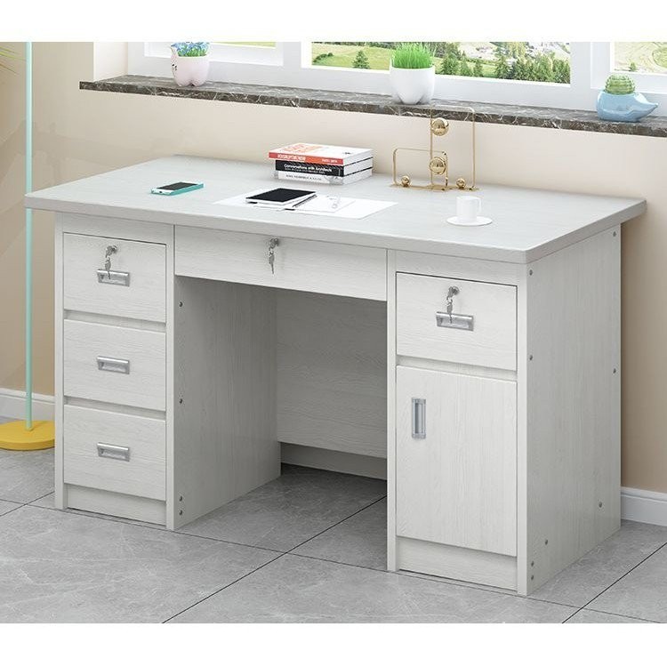 Desk Modern Simple Multi-Drawer Locked Home Writing Desk Office Staff ...