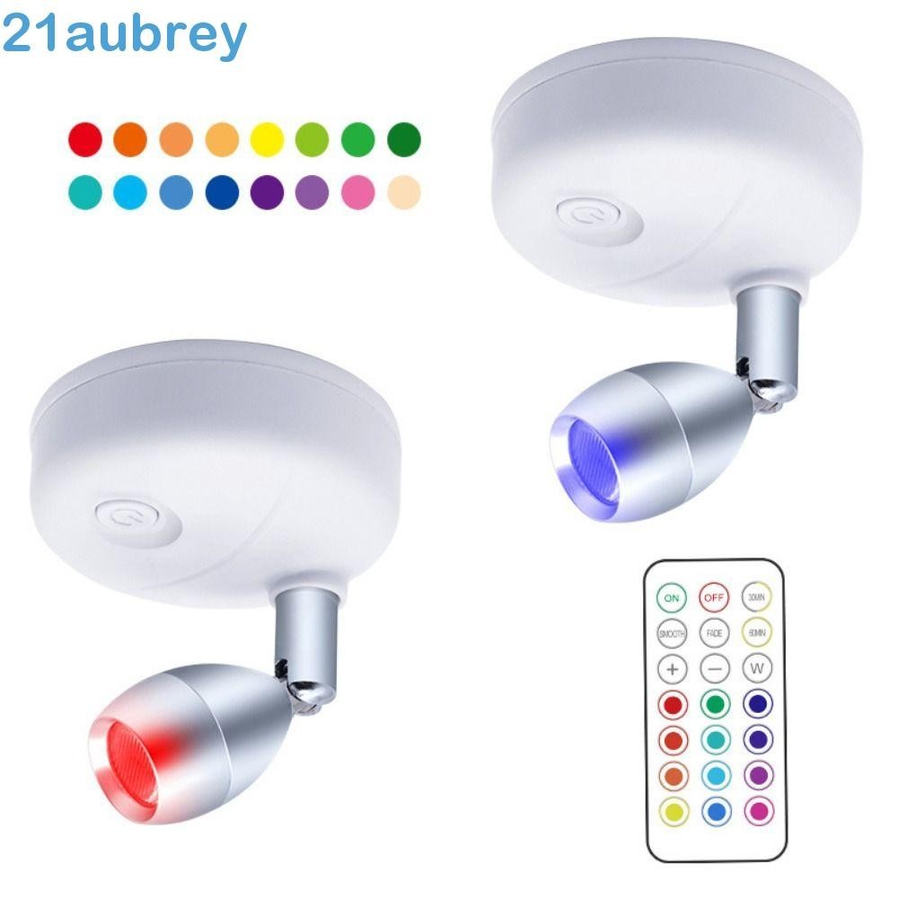 AUBREY1 Wireless Spotlights, RGB Remote Control Rotatable Cabinet ...