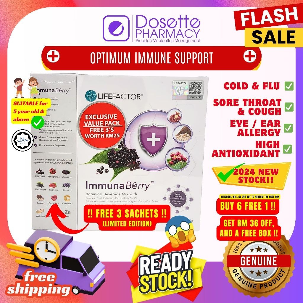 LIFE FACTOR® IMMUNA BERRY 15'S [EXP:01/26] BUY 6 FREE 1- IMMUNE SUPPORT ...