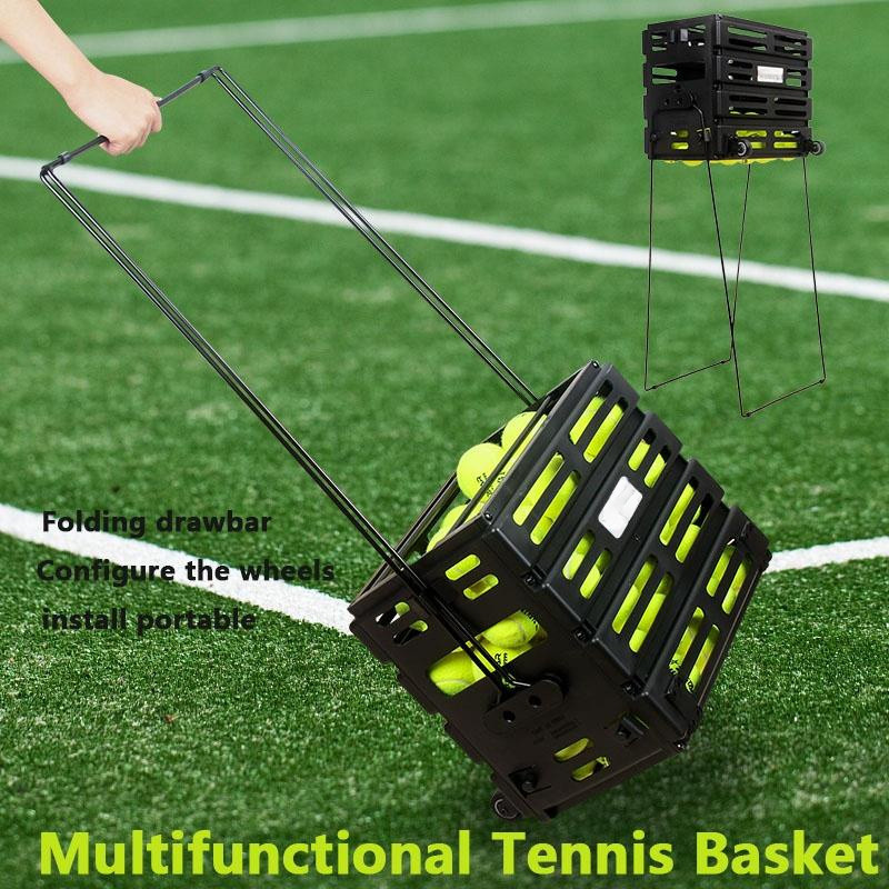 【Local Stock】Tennis ball Basket with Wheels, Ball Pickup Trolley，Can ...