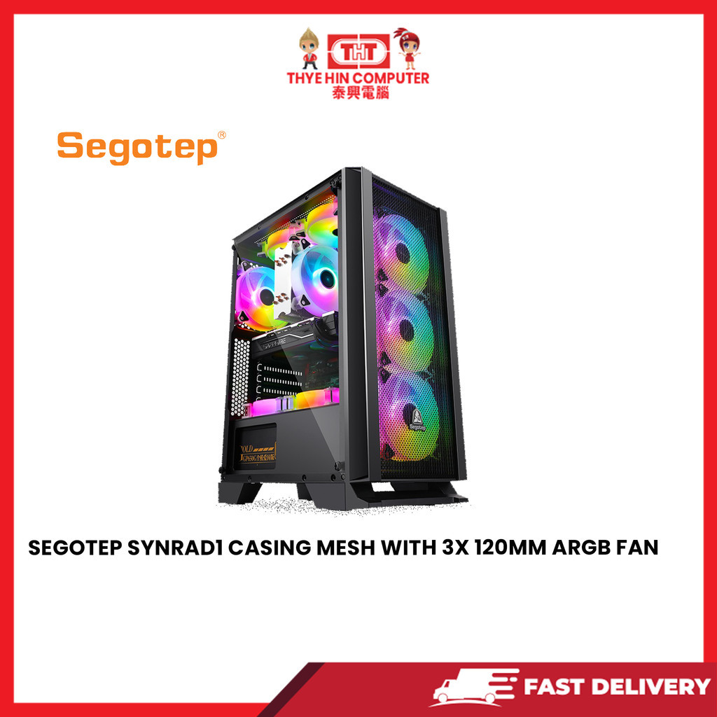 SEGOTEP SYNRAD1 CASING MESH WITH 3X 120MM ARGB FAN | Shopee Malaysia