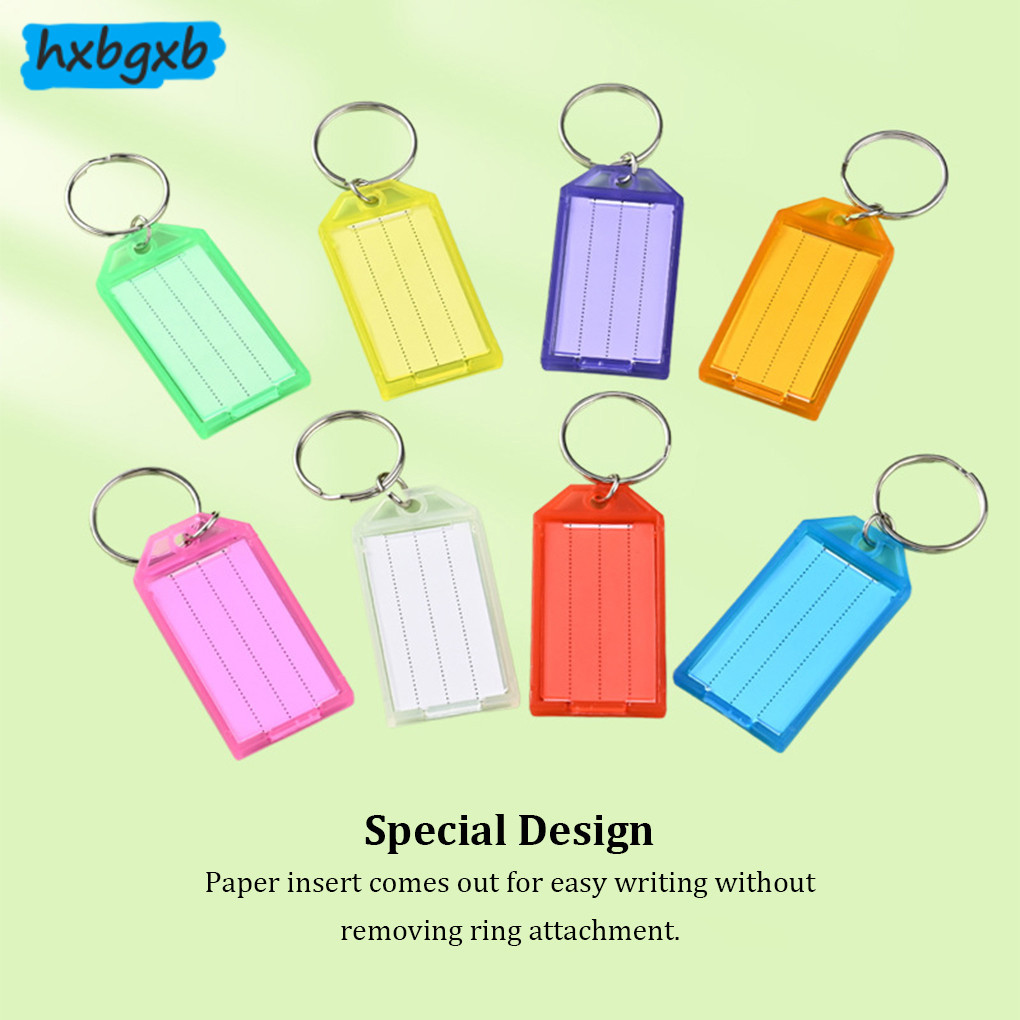 20X Key Tags Labels Keychain DIY Baggage Classification Keychains ...