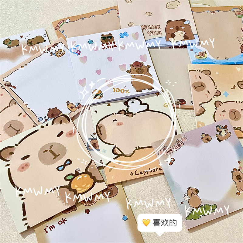 Capybara Sticky Notes Cute Cartoon Memo Papers Stationery | Shopee Malaysia