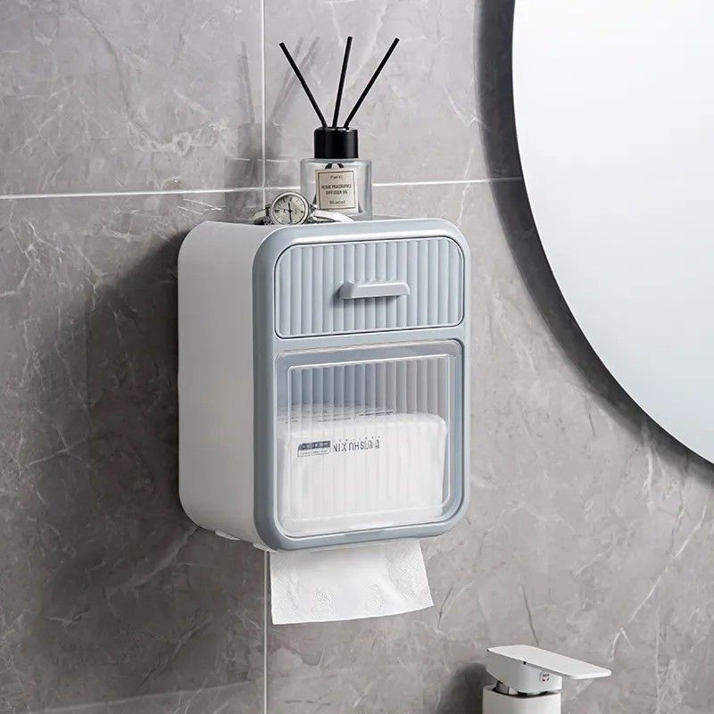 Toilet tissue box Toilet storage rack Roll paper box Perforation-free ...
