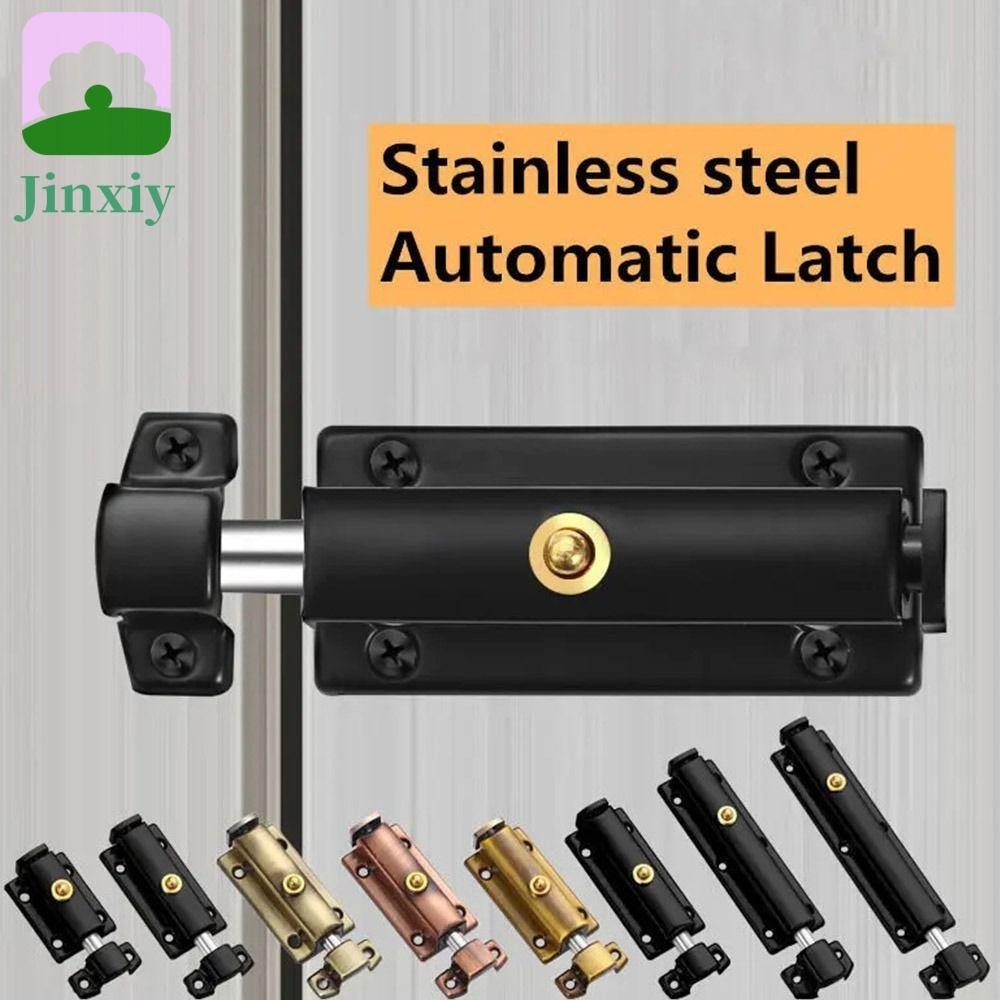 JINXIY Automatic Door Bolt, Stainless Steel Spring Door Buckle, Retro ...